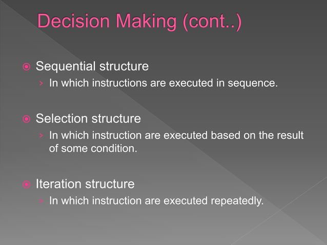 Decision making and branching | PPTX