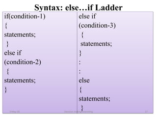 Decision makingandbranching in c | PPTX