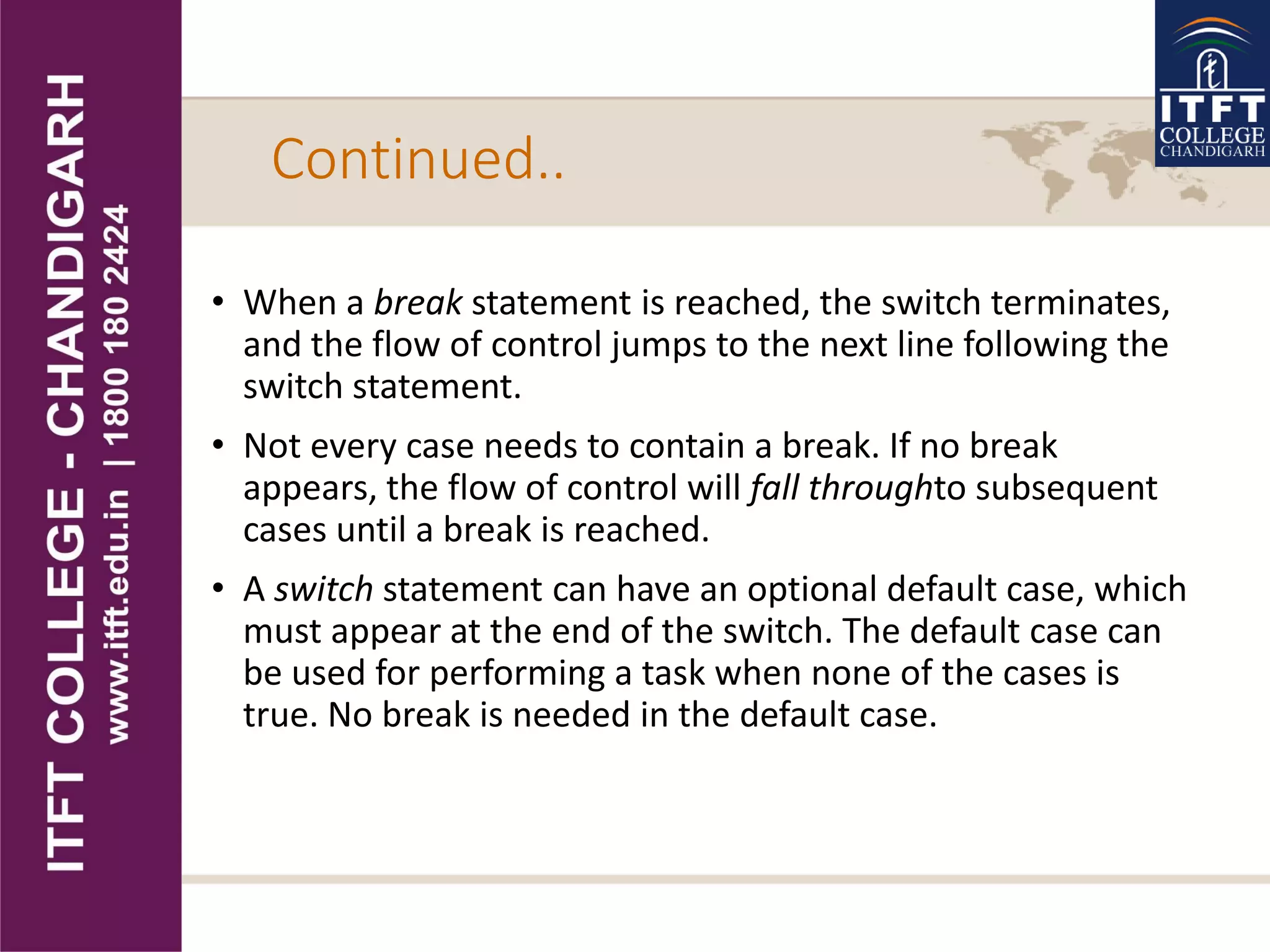 itft-Decision making and branching in java | PDF