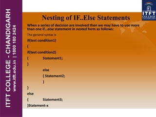 itft-Decision making and branching in java | PDF