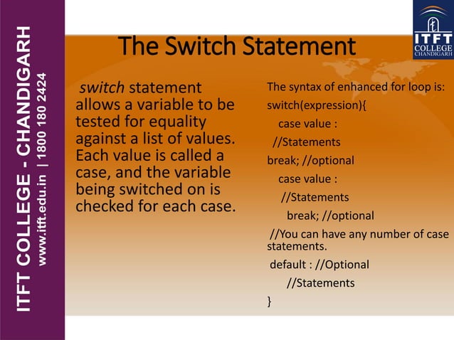 itft-Decision making and branching in java | PDF | Programming ...