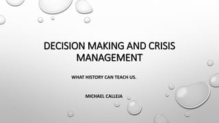 Decision making and crisis management | PDF