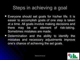 Decision making and goal setting emm | PPT | Medical Health