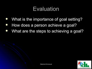 Decision making and goal setting emm | PPT | Medical Health