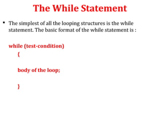 Decision making and looping | PPT