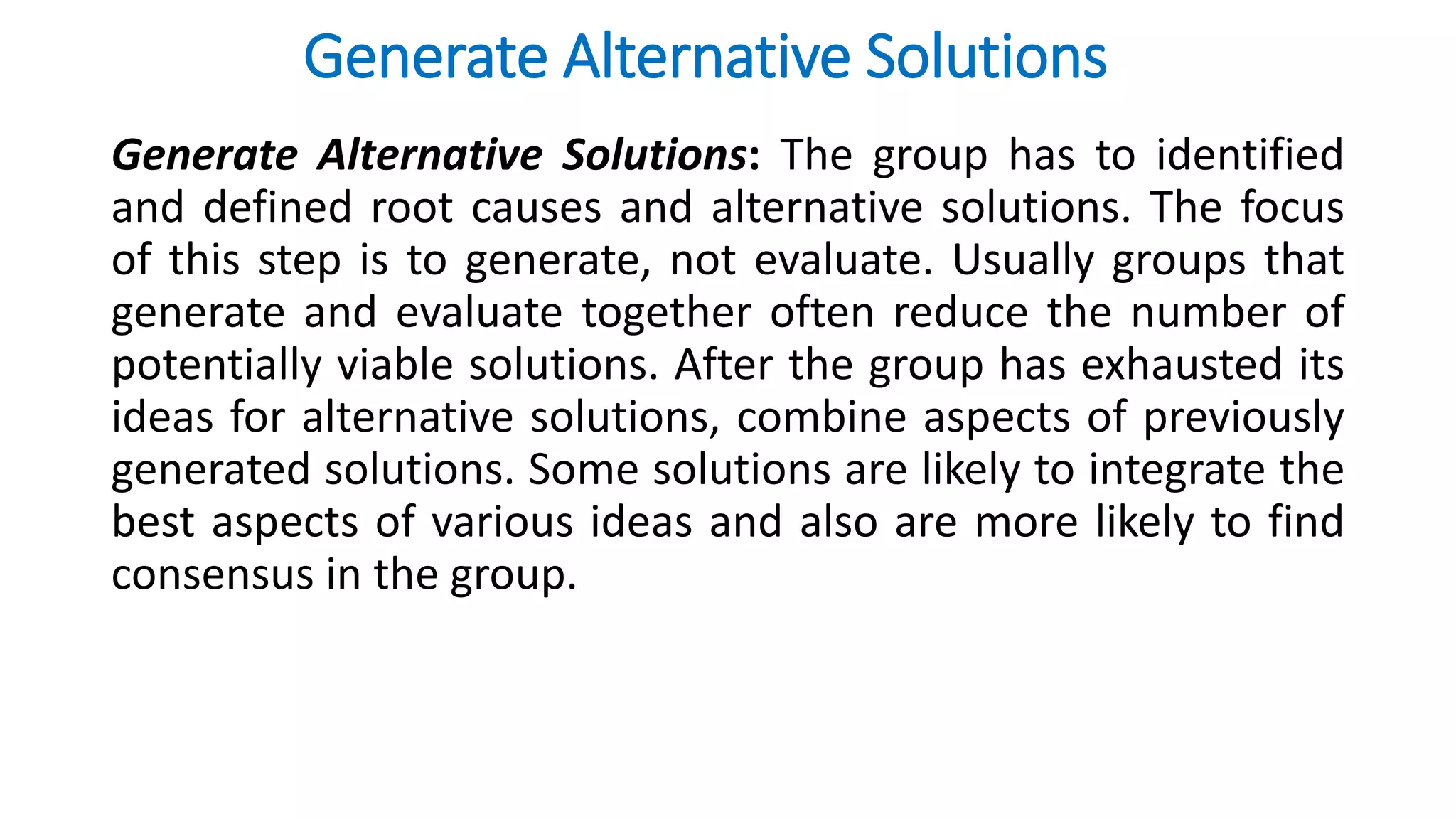 Decision making and problem solving in group. | PPTX