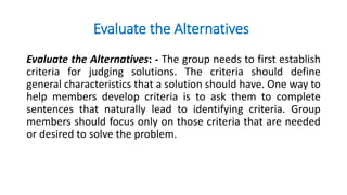 Decision making and problem solving in group. | PPTX