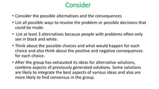 Decision making and problem solving in group. | PPTX
