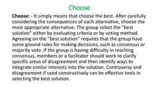 Decision making and problem solving in group. | PPTX