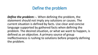 Decision making and problem solving in group. | PPTX