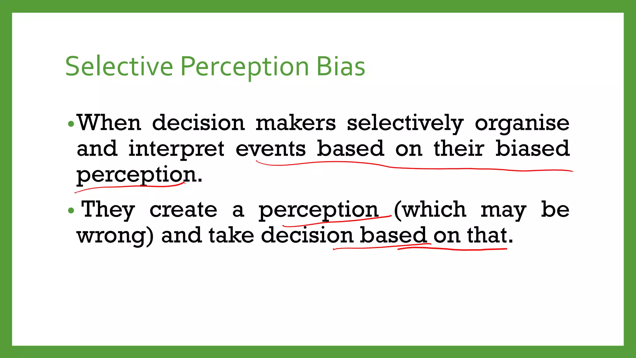 Decision making bias and errors | PDF