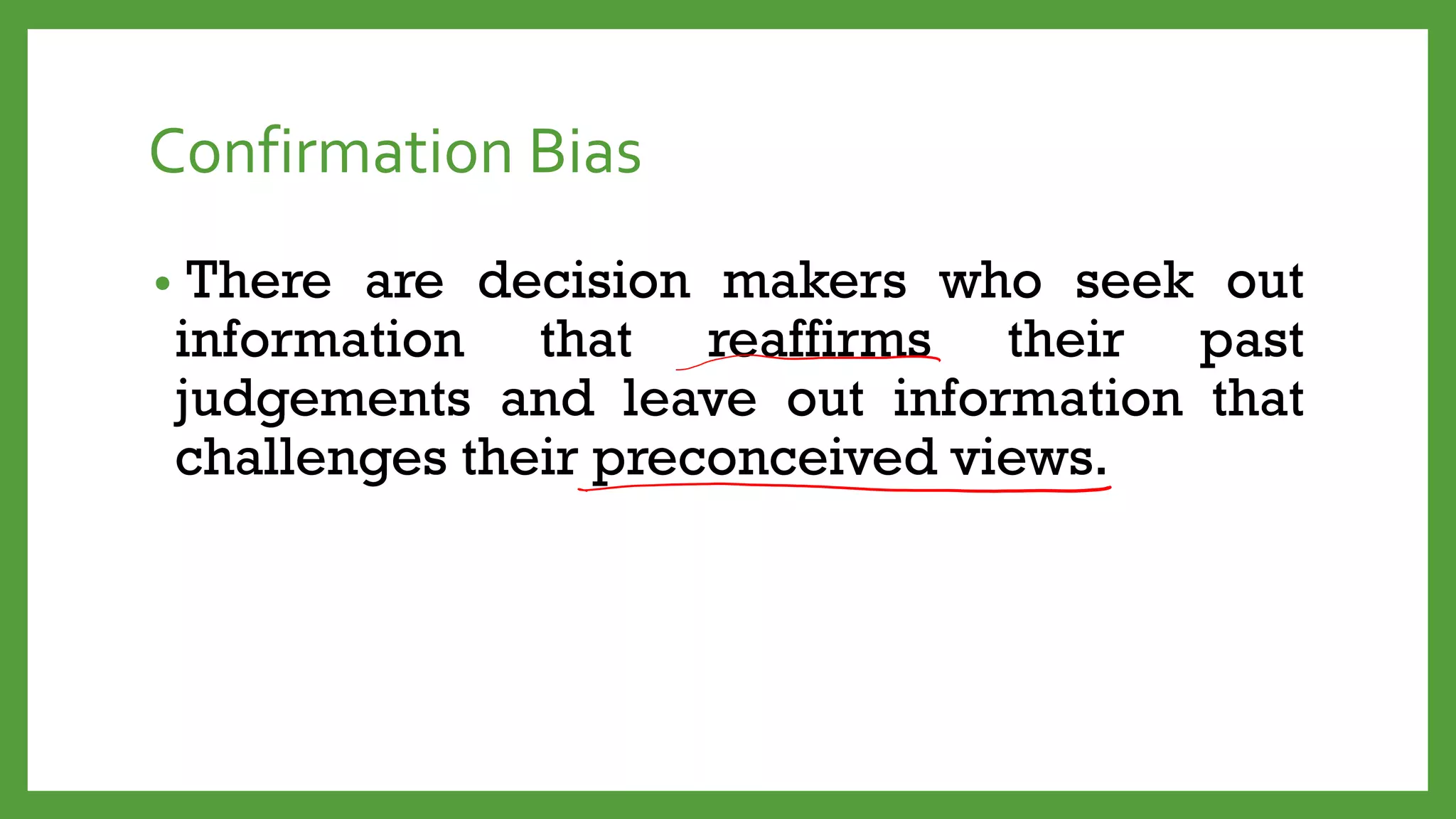 Decision making bias and errors | PDF