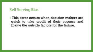 Decision making bias and errors | PDF