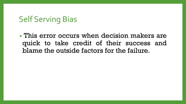 Decision making bias and errors | PDF