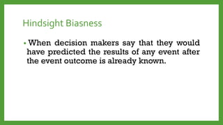 Decision making bias and errors | PDF
