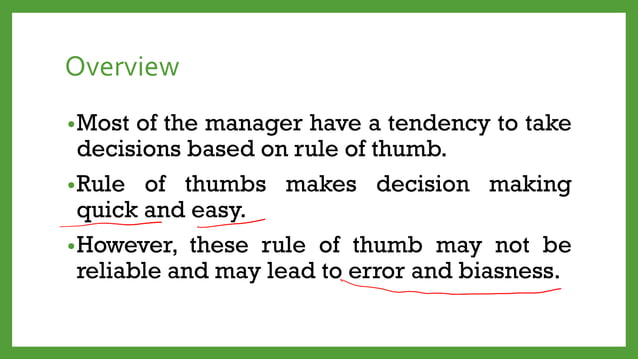 Decision making bias and errors | PDF