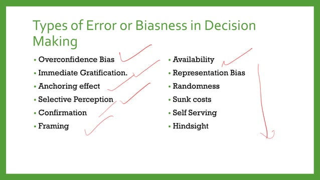 Decision Making Bias And Errors Pdf