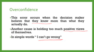 Decision making bias and errors | PDF