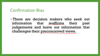Decision making bias and errors | PDF