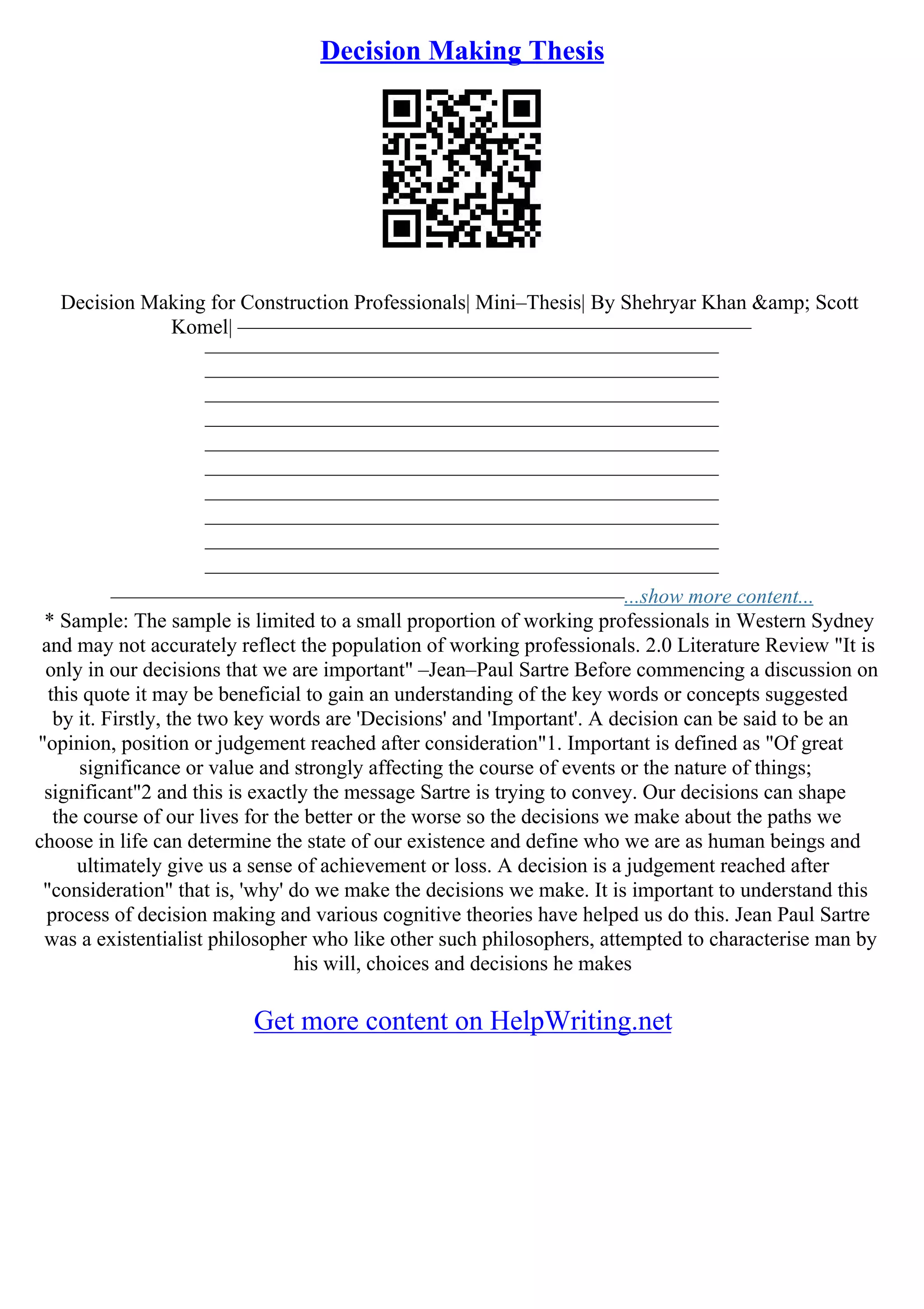 Decision Making Essays | PDF