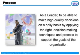 Decision Making for Leaders | PDF