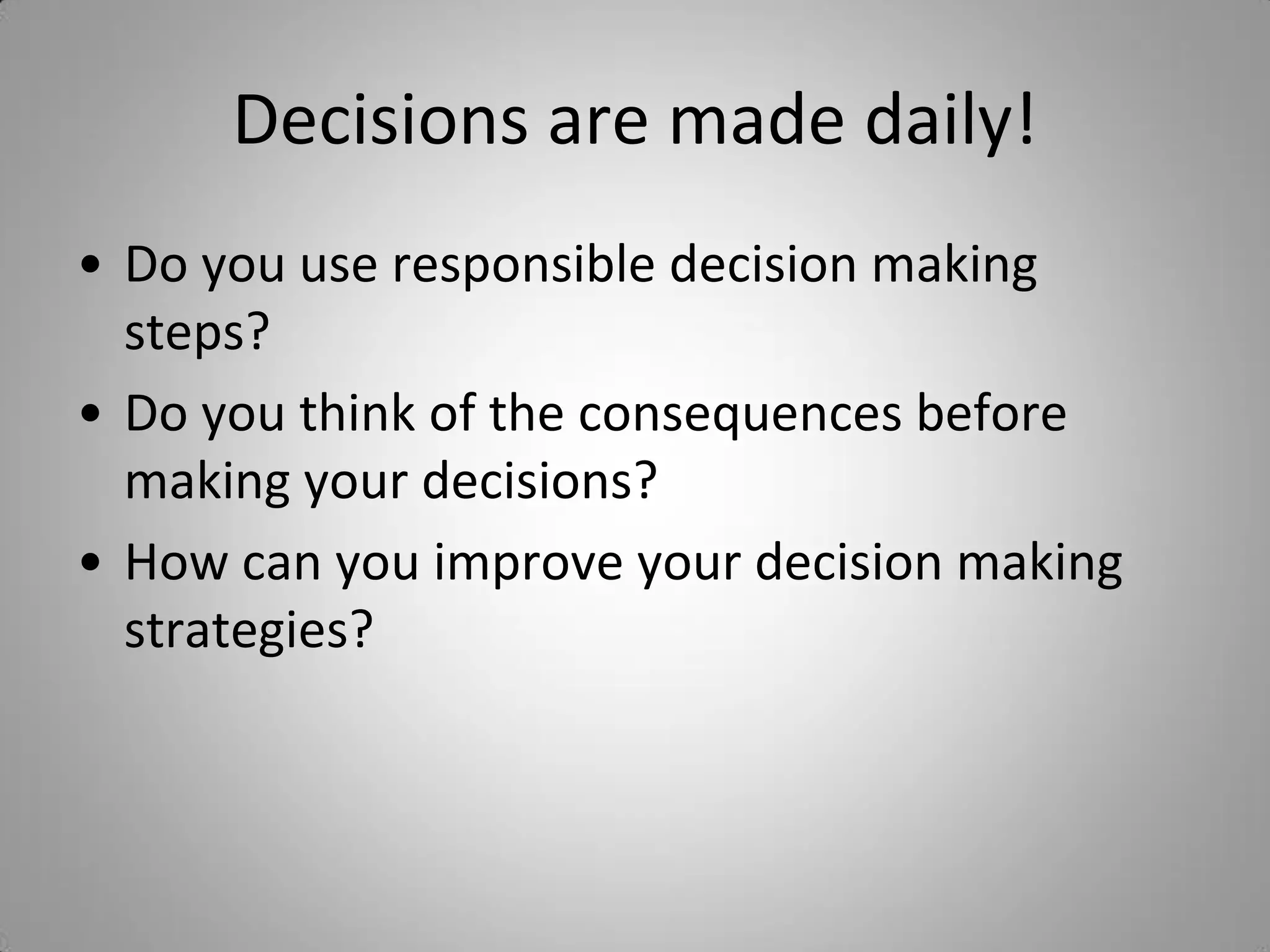 Decision Making Goals Presentation | PDF