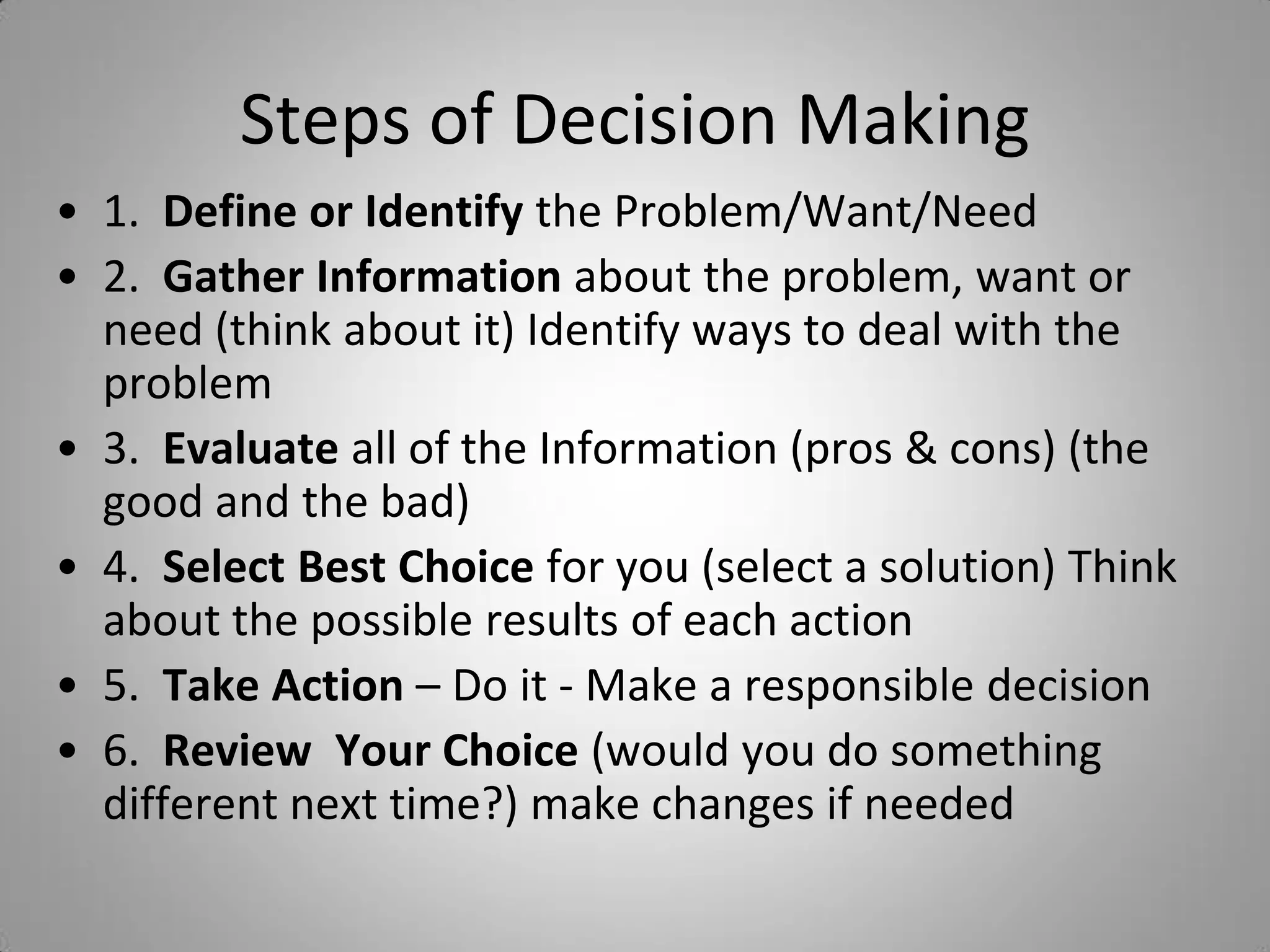 Decision Making Goals Presentation | PPT