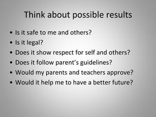 Decision Making Goals Presentation | PDF