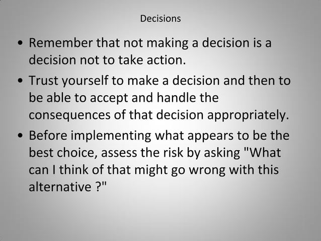 Decision Making Goals Presentation | PPT