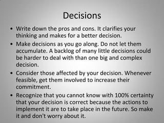 Decision Making Goals Presentation | PDF
