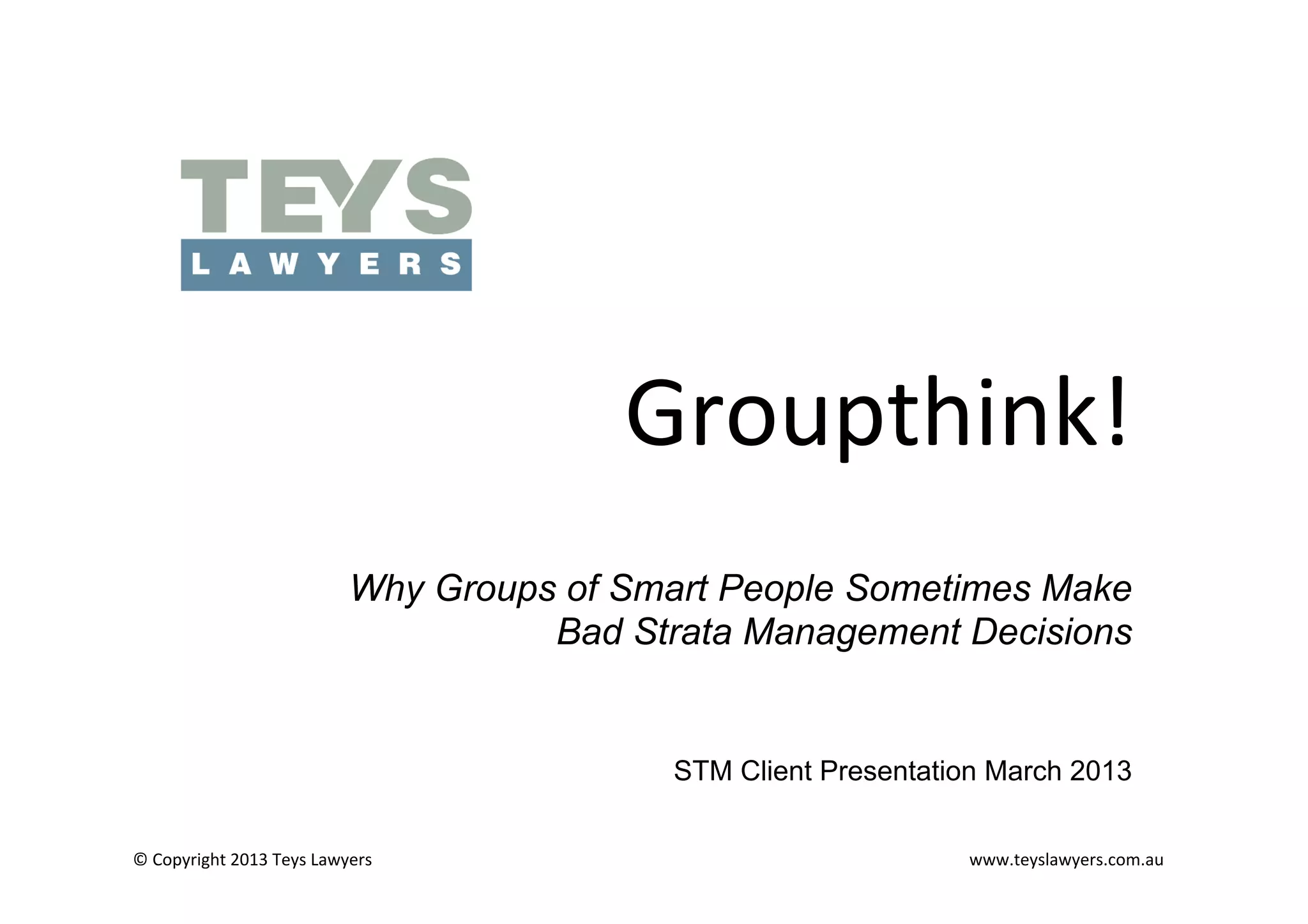 Groupthink | PDF | Legal Services Industry | Industries