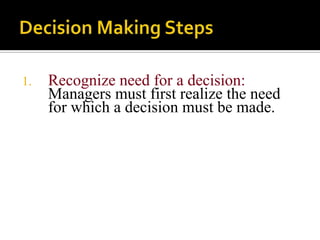 Decision Making In Management | PPTX