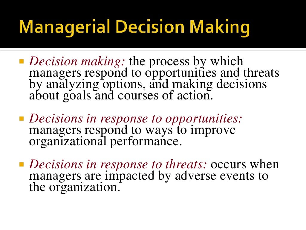 Decision Making In Management