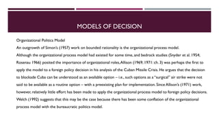 DECISION MAKING MODEL. IN INTERNATIONAL RELATIONS | PDF