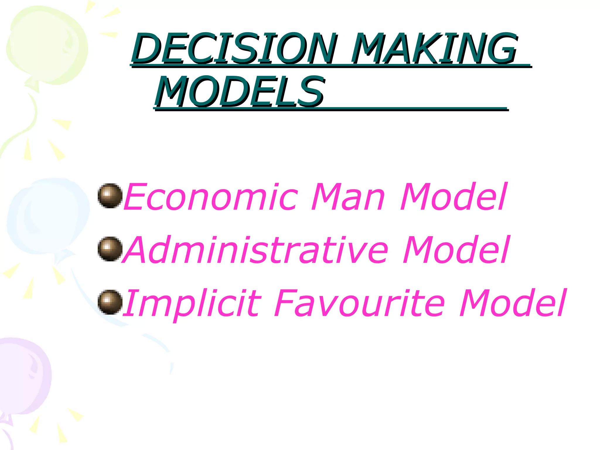 Decision Making Models | PPT