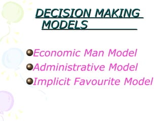 Decision Making Models | PPT