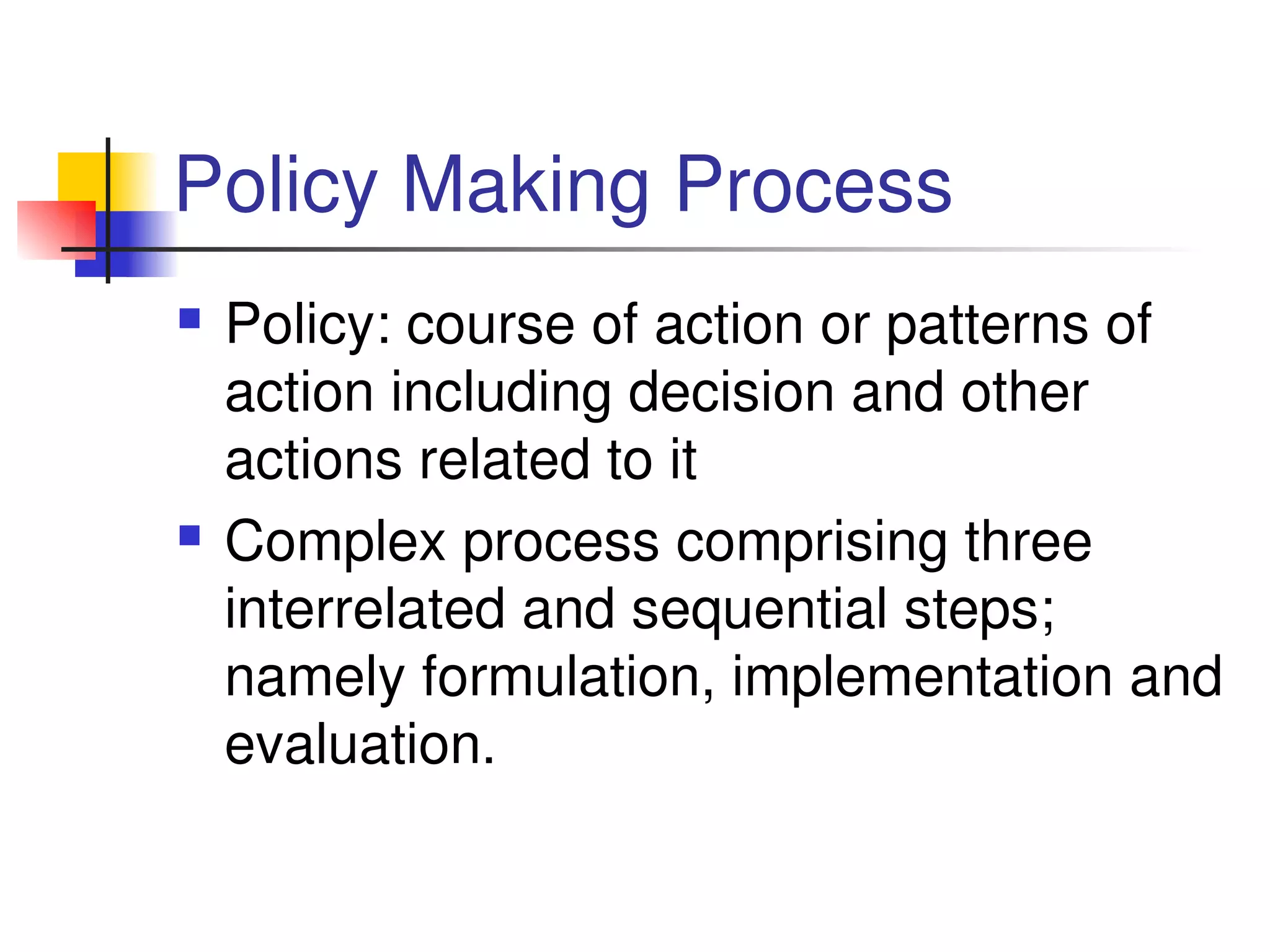 Decision making policy making and policy analysis | PDF