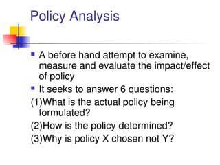 Decision making policy making and policy analysis | PDF