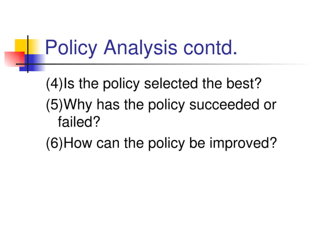 Decision making policy making and policy analysis | PDF