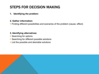 Decision Making steps and types | PPT