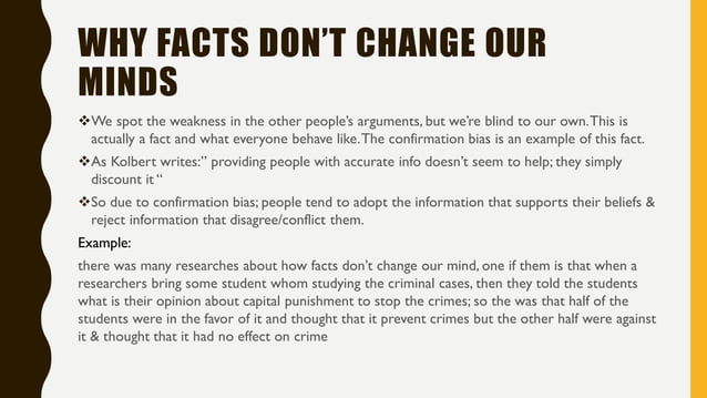 Why Facts Don't Change Our Minds | PDF