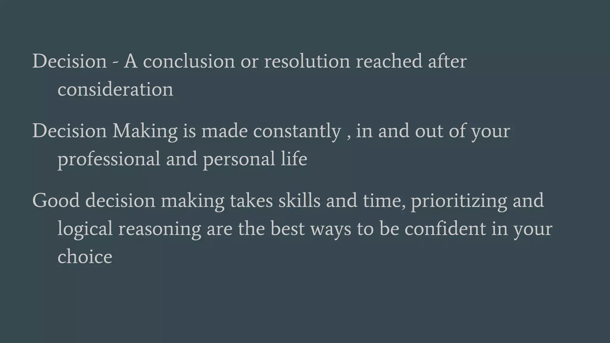 Decision Making Process | PPTX