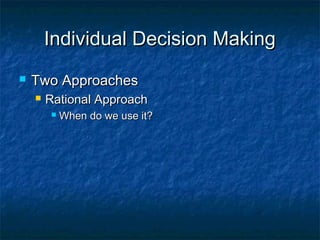 Decision making processes | PPT