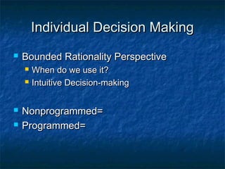 Decision making processes | PPT