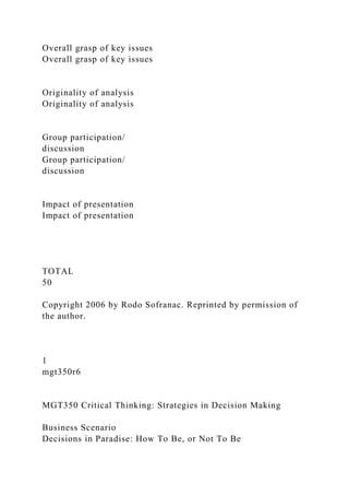 Decision Making StepsMGT350 Critical Thinking Strategies .docx