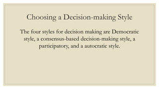 Decision making strategies | PPT