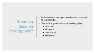 Decision Making Styles | PPTX