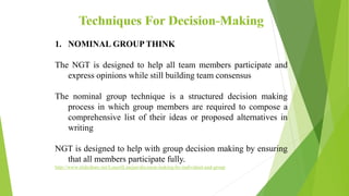 Decision making techniques | PPTX