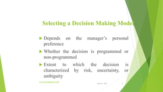 Decision making techniques | PPTX