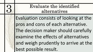 Decision making techniques values 10 | PPT